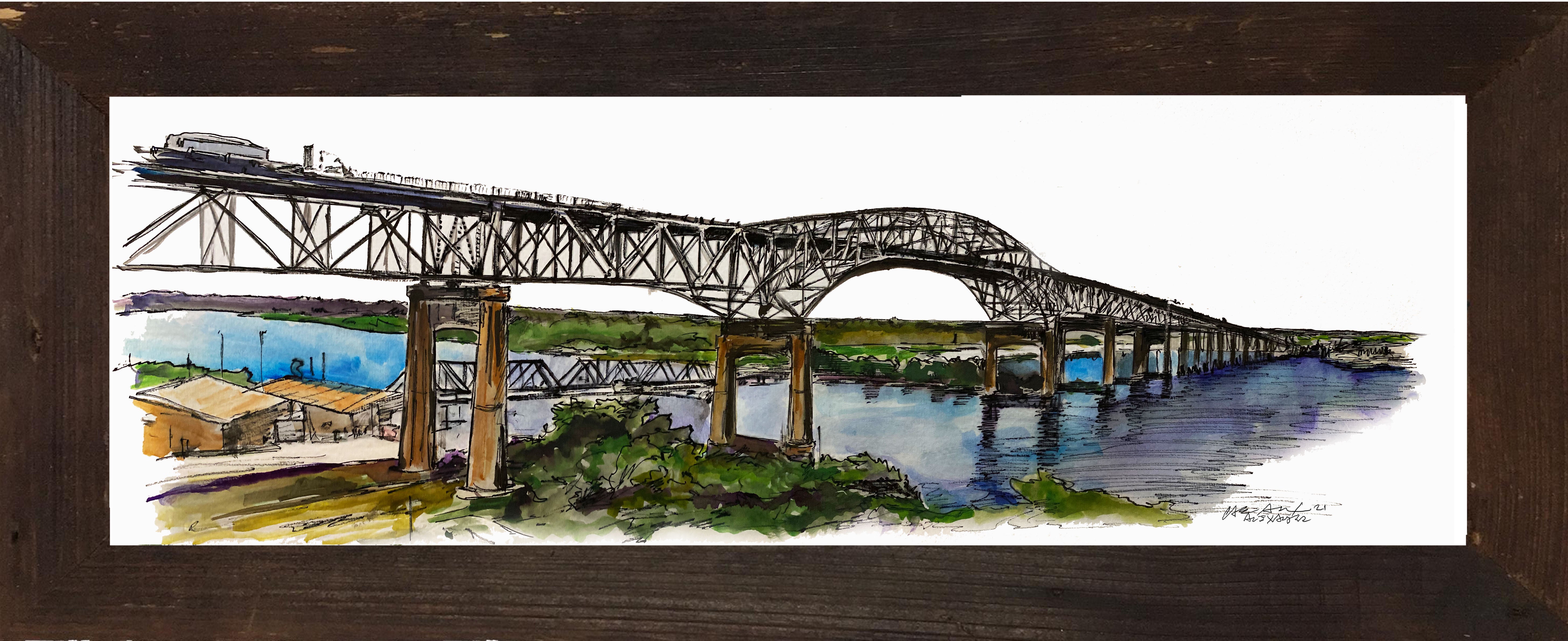 Lake Charles Bridge Color – Candice Alexander Art Studio