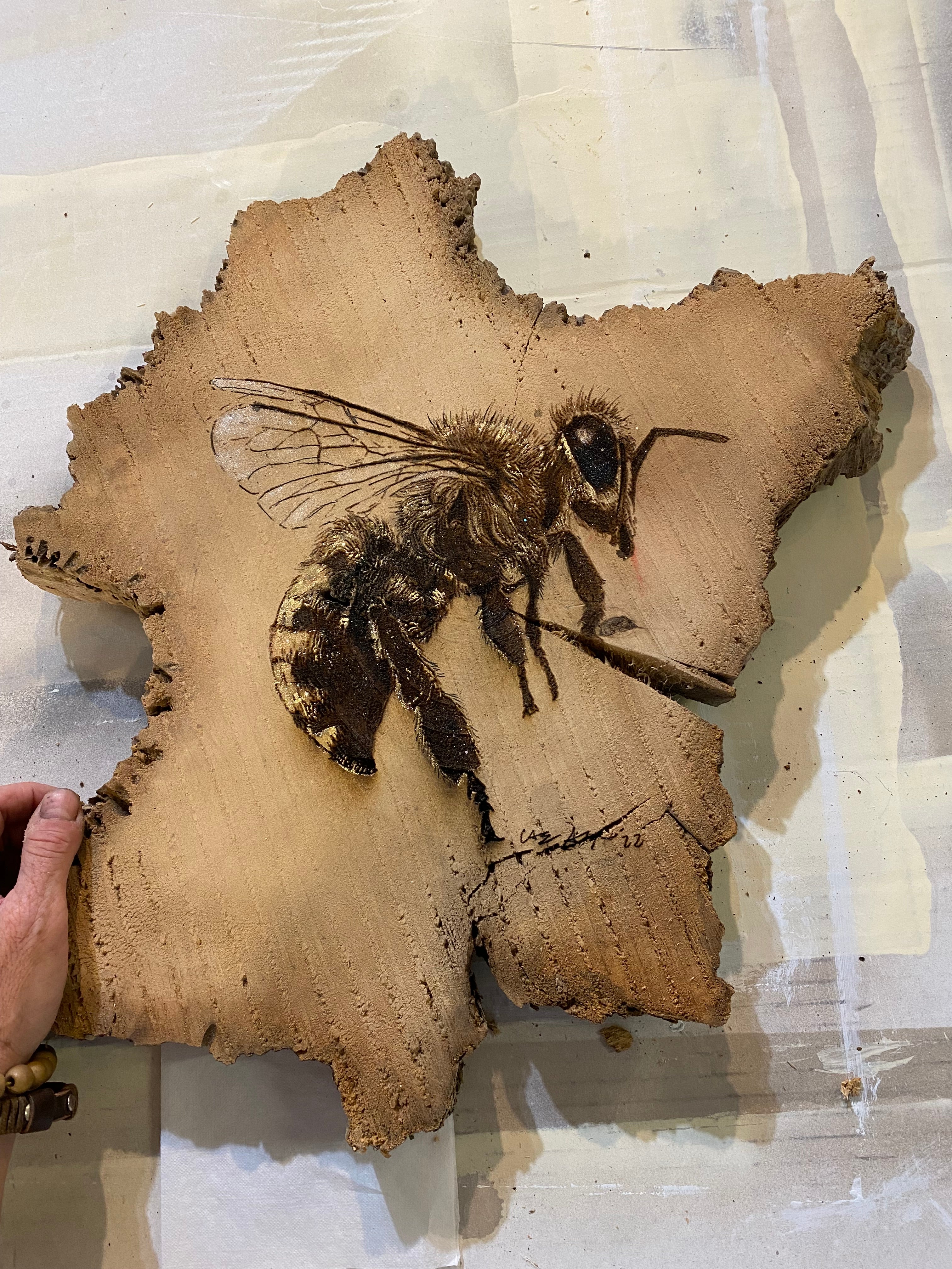 Honey Bee Wood Engraving "One of a Kind" – Candice Alexander Art Studio