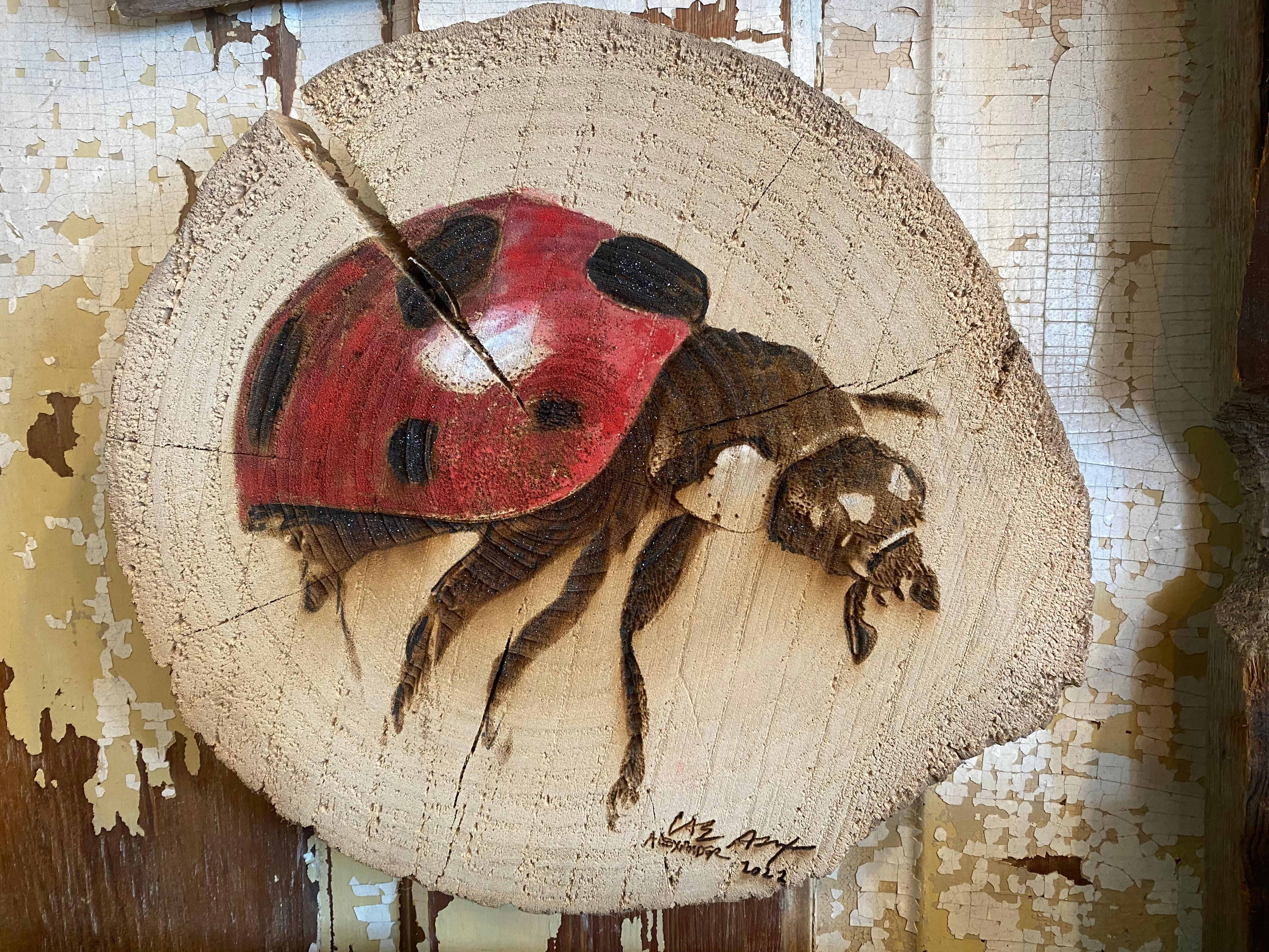 Ladybug Wood Engraving "One of a Kind" – Candice Alexander Art Studio